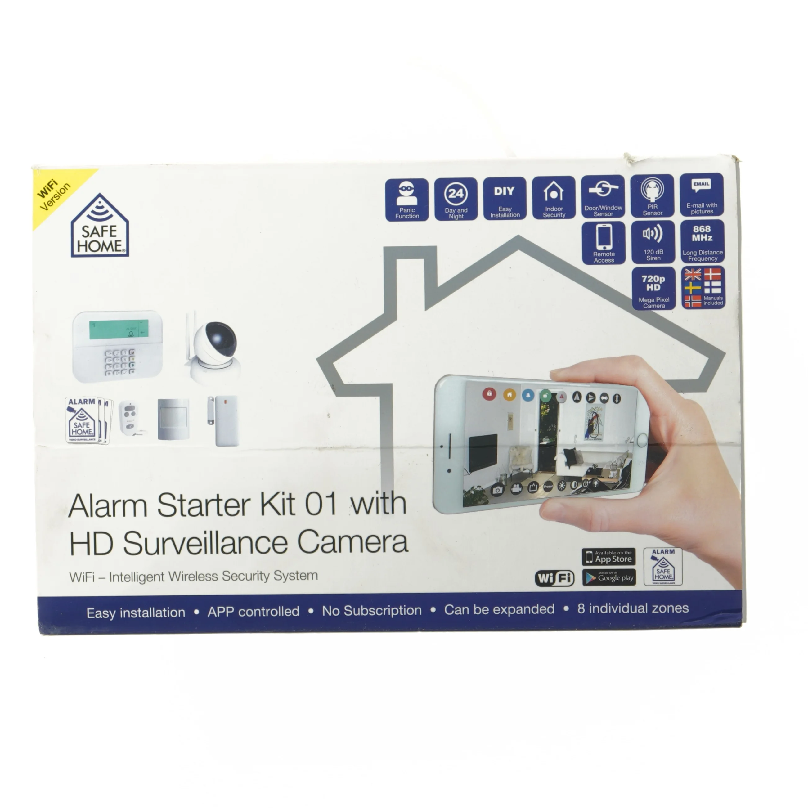 Alarm Starter Kit med overvågningskamera fra Safe Home | Orderly.shop